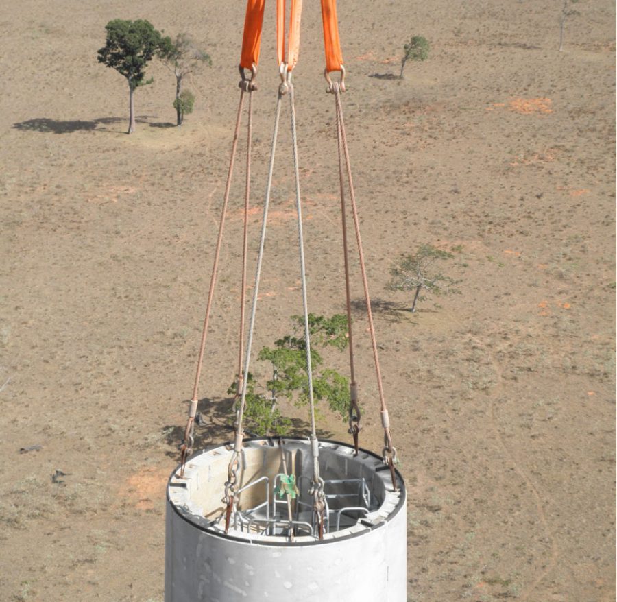 Concrete towers assembly tools - Slingsintt